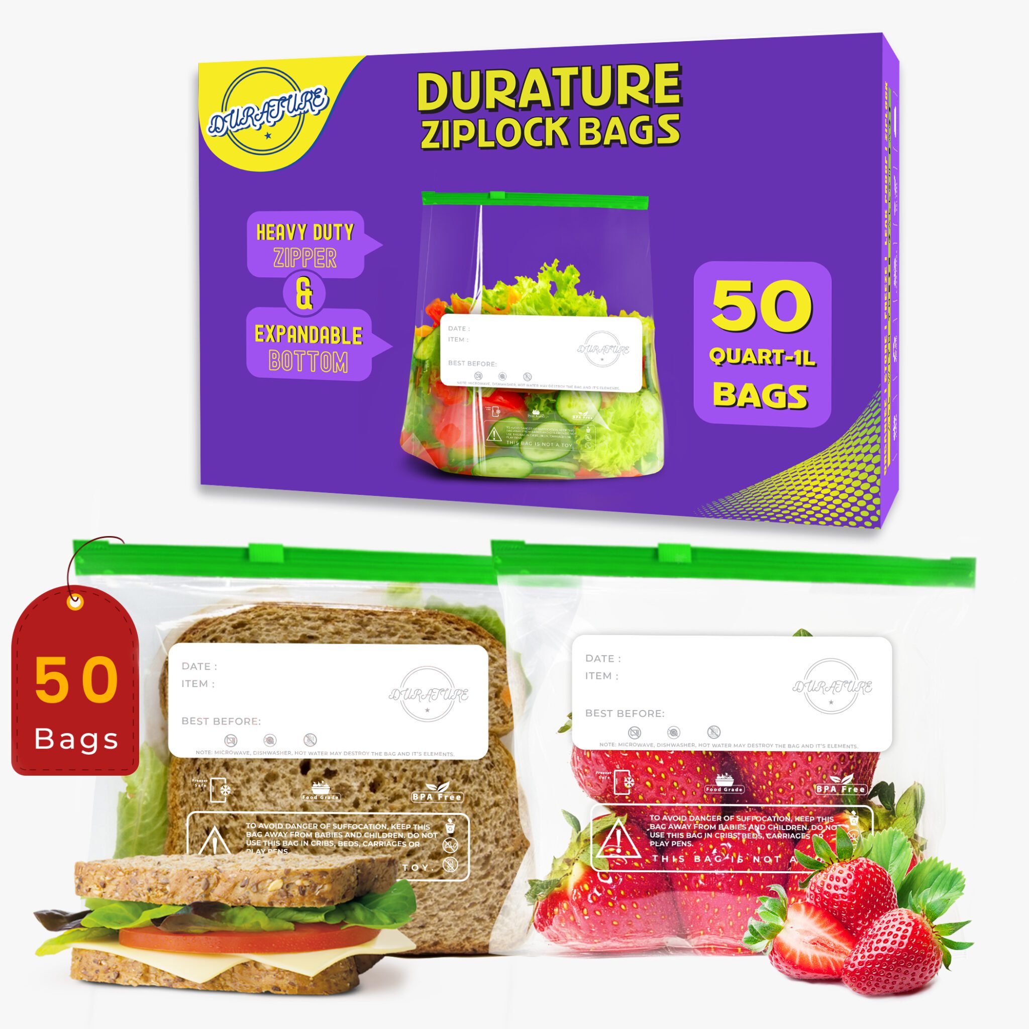 Durable & Nature Friendly Reusable Freezer Bags - Durature™